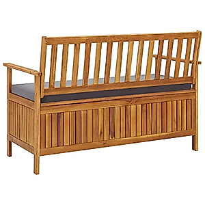 DGZLIIO Modern Rustic Patio Furniture, Outdoor Benches, Patio Storage Bench 47.2" Solid Acacia Wood Suitable for Patio Furniture, Front Porch Decoration and Outdoor Seating.