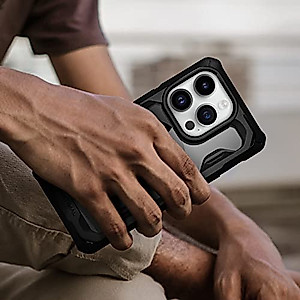 ULTIMAL Case Designed for iPhone 14 Pro Max 6.7 Inch, Rugged Military Cover with Lightweight Sporty Design, Slim Shockproof Drop Protection Bumper Case Compatible with Magsafe (Black/Black Frame)