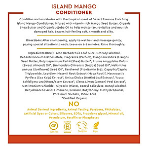 Desert Essence Island Mango Shampoo & Conditioner Bundle - 8 Fl Ounce - Enriching - Shea Butter - Jojoba Oil - Smooth & Silky - Soft & Healthy