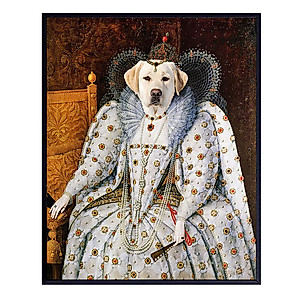 Renaissance Labrador Retriever Wall Decor - 8x10 Home Art Print for Bedroom, Living Room, Veterinarian, Vet Office - Gift for Dog, Puppy, Black, Yellow, Chocolate Lab Fans, Hunters