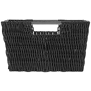 Whitmor Rattique Storage Baskets - Black - (3 Piece Set)