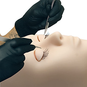 6 Pairs Replacement Eyelids For Mannequin Head Eyelids Realistic Eyelids Silicone Practice Eyelash Training Eyelids Removable Eyelids with Lashes for Lash Practice Eyelash Extensions