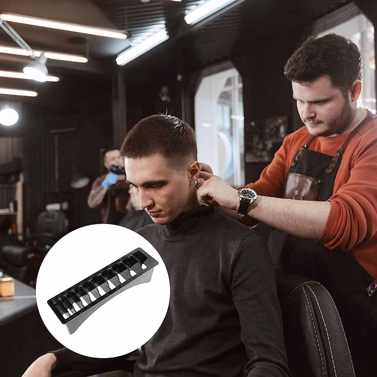 Clipper Guard Tray Plastic Blades Organizer Barber Guide Comb Storage Box Clipper Holder Hair Tools Organizer Table Storage Tray For Hair Clipper Comb 2Pcs Guide Comb Storage Case