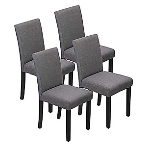 BestMassage Dining Chairs Set of 4 Dining Room Chairs Parsons Chair Kitchen Chairs with Solid Wood Leg for Home Kitchen Living Room, Grey