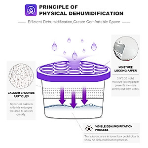 NATRUTH Moisture Absorbers with Lavender Scent,9-Pack Portable Closet Dehumidifier, Odor Eliminator Absorber Bucket, Unscented Humidity Absorber,Cleaner Air Dehumidifier for Closet,Bathrooms