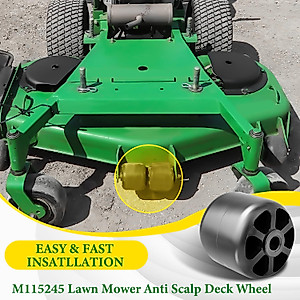 HASMX 2 Pack M115245 Lawn Mower Anti Scalp Deck Wheel for Oregon John Deere Fits 48", 54" and 60" mowers and tractors
