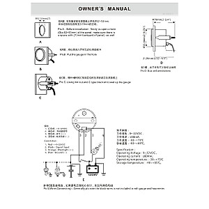 Jiecaizi 52mm/2-1/16 Voltmeter Volts Gauge IP67 8-18V 7 Backlight Colors Anti-Vibration Design - Ideal for Boats Construction Machinery Vehicles in Humid Environments