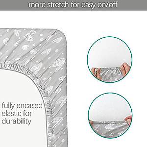 3 Count Changing Pad Liner, Waterproof Larger Changing Pad Cover 28" X 15", Cotton Flannel (Solid Improved Thickness) / Changing Pad Cover,100% Cotton Jersey Knit, Grey/White, 2 Pack