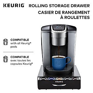 Keurig Under Brewer Storage Drawer, Coffee Pod Storage, Holds Upto 35 Keurig K-Cup Pods, Black