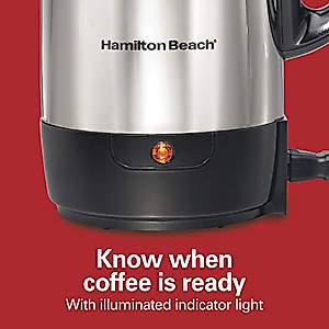 Hamilton Beach 12 Cup Electric Percolator Coffee Maker, Stainless Steel, Quick Brew, Easy Pour Spout (40616R)
