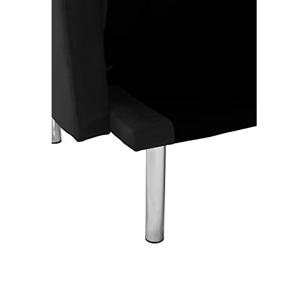 Velvet Futon Sofa Bed with 5 Golden Metal Legs, Sleeper Sofa Couch with Two Pillows, Convertible Loveseat for Living Room and Bedroom (Black)