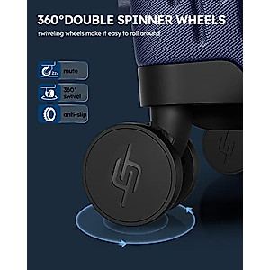 Hard Sided Luggage with Spinner Wheels,Expandable Suitcases with TSA Lock (20" Carry-on, Deep Blue)…