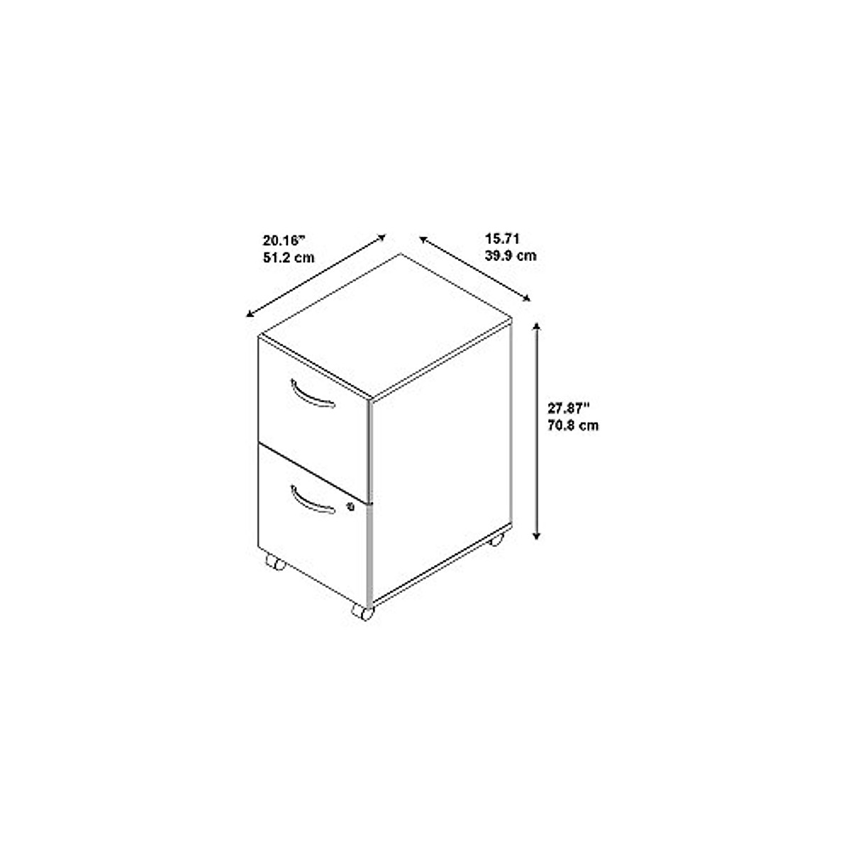 Bush Business Furniture Series C 2 Drawer Mobile File Cabinet in Mocha Cherry - Assembled