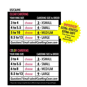 CareRing Cover Color Silicone Ring Protector for Women's Rings, Yellow Multicolor 6 (Medium)