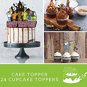 Nelton Adventure Dog Party Supplies Includes Cake Topper, 24 Cupcake Toppers, 20 Latex Balloons, Happy Birthday Backdrop, 1 Table Cloth , 1 Banner…