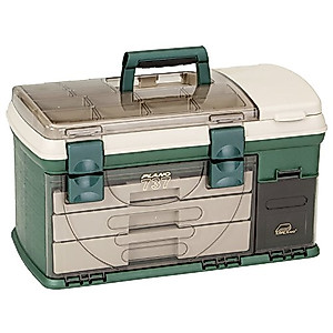 Plano 3-Drawer Tackle Box, Green Metallic/Beige, Premium Tackle Storage, Large (737-002)