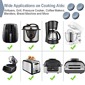 Appliance Sliders, 16pcs Self Adhesive Small Kitchen Sliders Teflon Appliance Mover for Countertop Stand Mixer, Coffee Maker, Air Fryer, Food Processor,Pressure Cooker