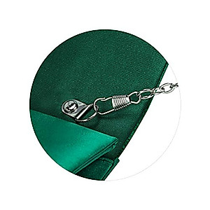Mulian LilY M366 Women Pleated Satin Rhinestone Brooch Evening Bags Prom Clutch Purse With Detachable Chain Strap Green