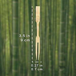 BambooMN Premium 3.5" Bamboo Mini Cocktail Tasting Forks Fruit Picks Party Supplies, 2000 Pieces