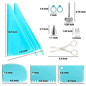 37Pcs Piping Bags and Tips Set, Reusable Pastry Bags and Tips, Scrapers, Couplers, Silicone Rings, Cake Decorating Tools for Cookie Icing Cakes Cupcakes