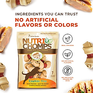 NutriChomps Dog Chews, 4-inch Knots, Easy to Digest, Rawhide-Free Dog Treats, 7 Count, Real Chicken