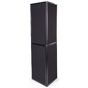 Displays2go Portable Display Panel System, includes 6 Show Panels, Folding Design, Hook & Loop-Receptive Fabric – Black (T6PNLBK)