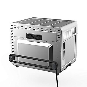 Megachef 10 in 1 Electronic Multifunction 360 Degree Hot Air Technology Countertop Oven, Silver Chrome