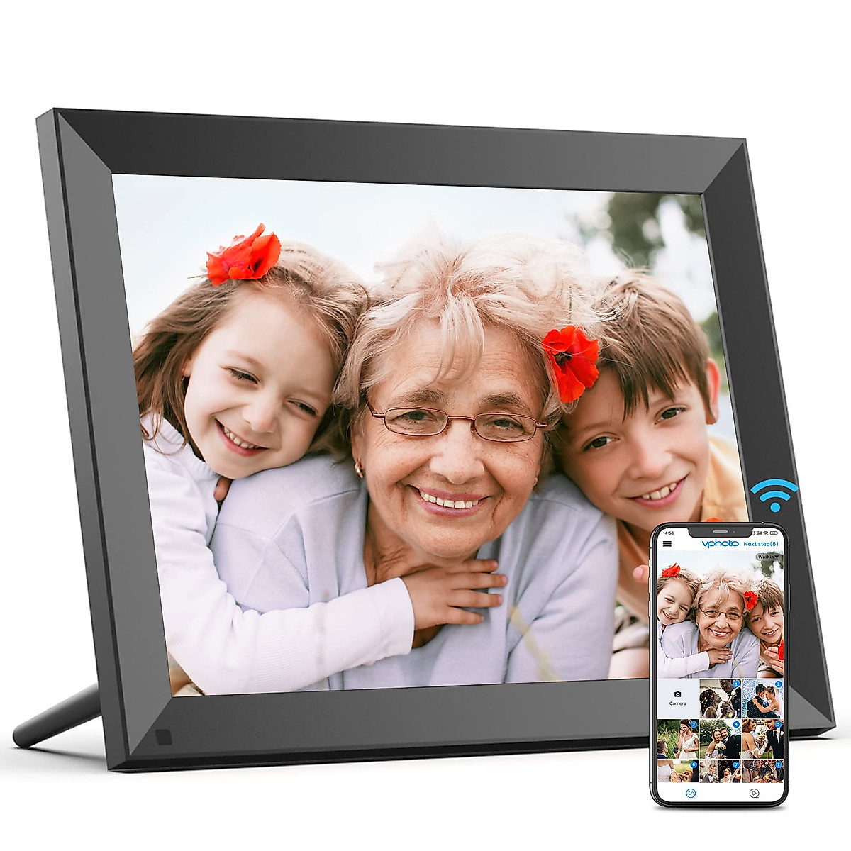 BSIMB Digital Picture Frame(W15A), Unlimited Cloud Storage, Support up to 32 GB Micro SD card, Including Sleep Mode