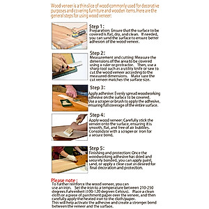 Natural Teak Wood(Straight Grain) Veneer Restoration Sheets Wooden Sticker DIY Material for Speaker Renovation DIY Handmade Natural Unfinished Wooden for Restoration of Furniture 6 x 98 Inch