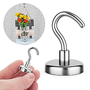 WAKUSEI Magnetic Hooks 25 lbs for Kitchen, Refrigerator, Towels, Grill, Tool Box, Office, Wall Mounting or Outdoor Hanging, 12 Packs