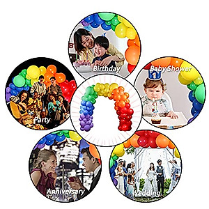Rainbow Balloon Arch Kit, JOGAMS 126 Pack Colorful Balloon Garland, 5/12/18 Inch Assorted Color Balloons Set for Birthday Party Wedding Anniversary Baby Shower Party Decorations