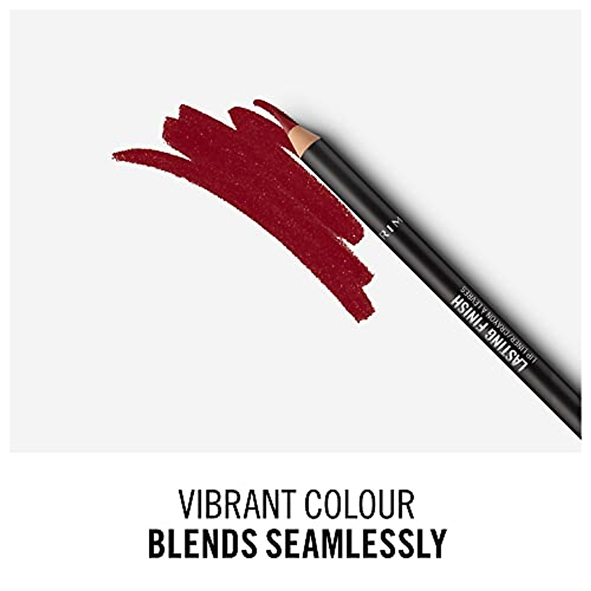Rimmel Lasting Finish 8HR Soft Lip Liner Pencil - Vibrant, Blendable Formula to Lock Lipstick in Place for 8 Hours - 580 Bitten Red, .04oz