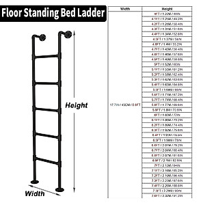Metal Loft Bed Ladder Wall Mounted - 3.3ft-8ft Fire Escape Ladder for Emergency Home Safety - Space-Saving Climb Ladders - Attic Stairs Basement Egress Ladders