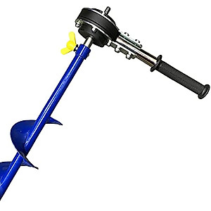 Mormysh Ice Auger Drill Adapter with Galvanized Steel Plates, Ice Fishing Planetary Reducer for Ice Screws, Ice Fishing Drill Attachment with Rubber Handle, Cordless Adapter for Ice Auger Drill