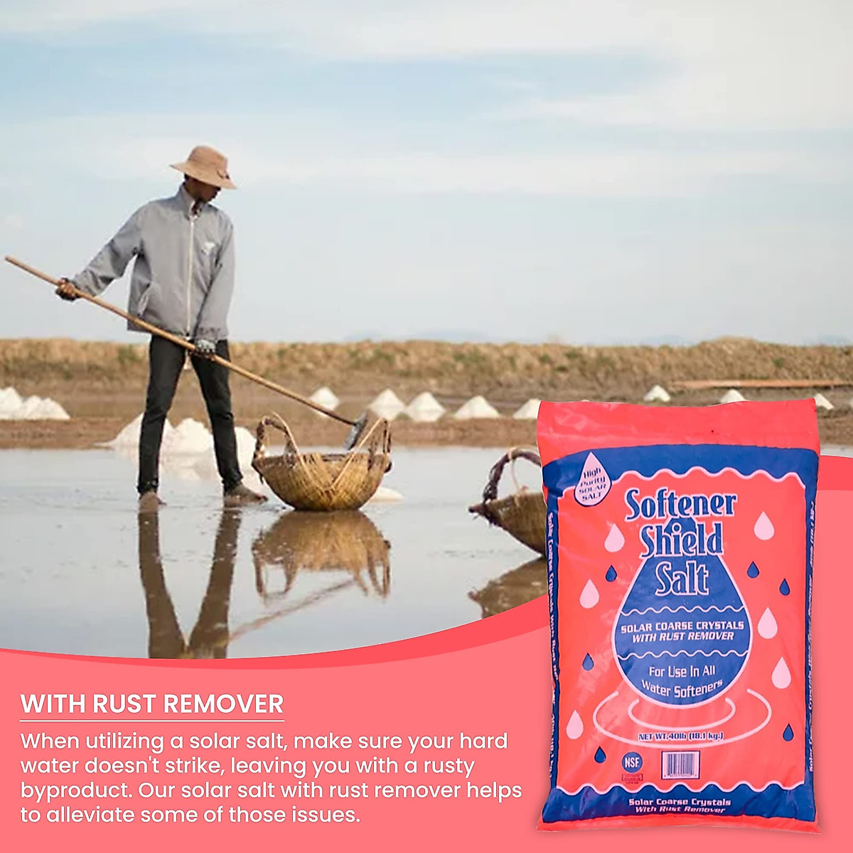 Softener Shield Salt w/ Rust Remover for Water Softeners