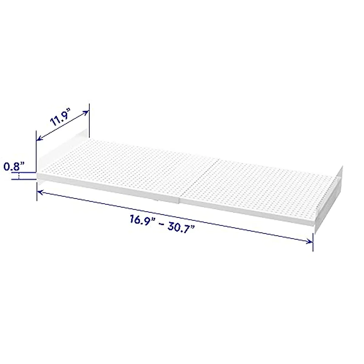 KIKIBRO Expandable Closet Shelf Organizer, Adjustable Shelves, Extendable Storage Shelving Rack Divider for Cabinet Pantry Wardrobe Cupboard Kitchen Bathroom Shoe, White Large Set of 2