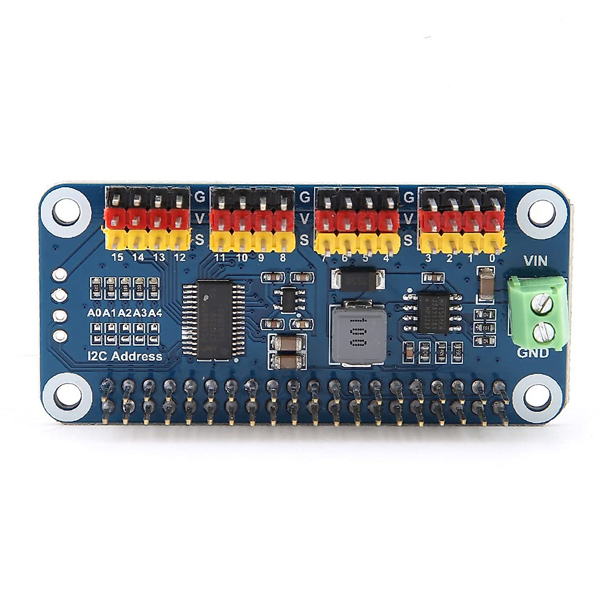 Raspberry Pi Expansion Board,Jadpes Steering Actuator Driver Board 16-Channel 2-Bit Resolution Raspberry Pi PWM Servo Motor IIC Interface Module for Robot