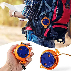 Retractable Camping Clothesline, Adjustable Travel Laundry Rope, Heavy Duty Washing Line with 20 Clothespins & 10 Stoppers for Indoor/Outdoor, Camping, Travel, Courtyard, 26ft, 2Pack