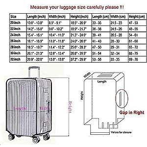 Joyden DUXAA Luggage Protector Suitcase Cover Clear PVC Suitcase Cover Protectors Luggage Cover Waterproof for Wheeled Suitcase Fits Most 20" 22" 24" 26" 28" 30" (28 In)
