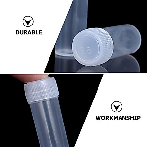 Hemobllo Medication Vials 5ml Plastic Bottles Small Vials Empty Sample Containers with Screw Caps Containers for All Your Pills, Tablets or Supplements (Transparent)