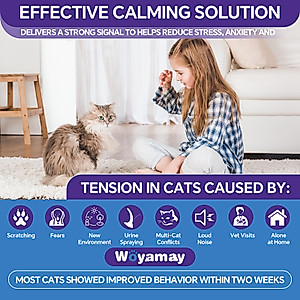 Woyamay Cat Calming Diffuser Kit - 3-in-1 Cat Pheromone Diffuser for Anxiety & Stress Relief-Includes 1 Diffuser and 2 Refill Vials (48ml Each)-Provides 60 Days of Comfort and Relaxation for Your Cat