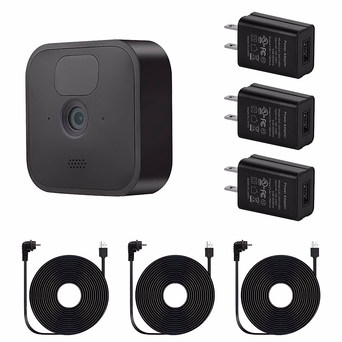 Zeshbit 3Pack Weatherproof Outdoor Power Adapter for Blink Outdoor (3rd Gen) & Blink XT / XT2, with 30ft/9m Long and Thin Charging Cable (NOT for Blink Outdoor 4) - Black