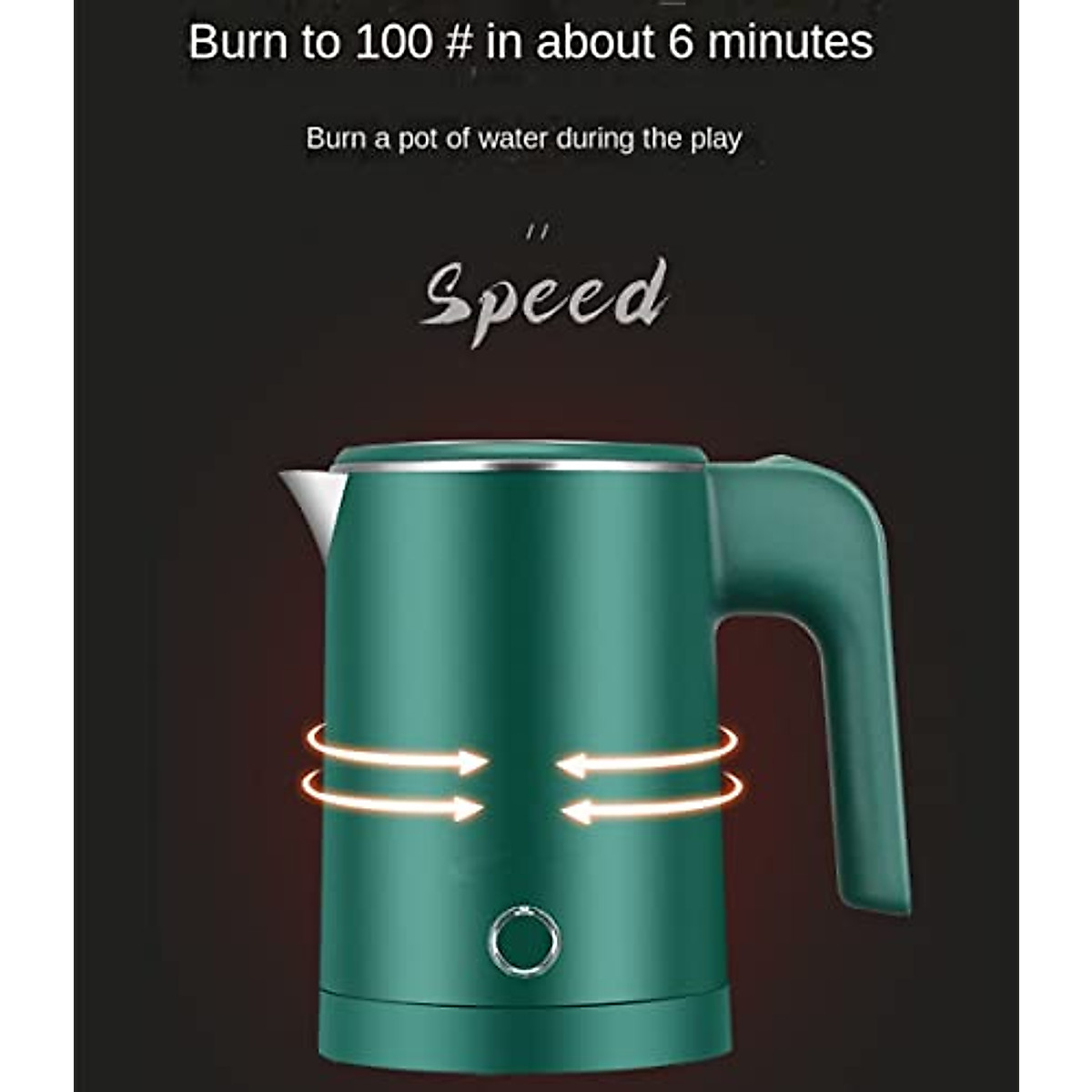 Small Electric Kettles Stainless Steel for Boiling Water, 0.6L Travel Mini Hot Water Boiler Heater, Double Wall Cool Touch Portable Teapot