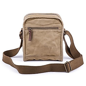 Gootium Small Canvas Cross Body Messenger Bag, Khaki