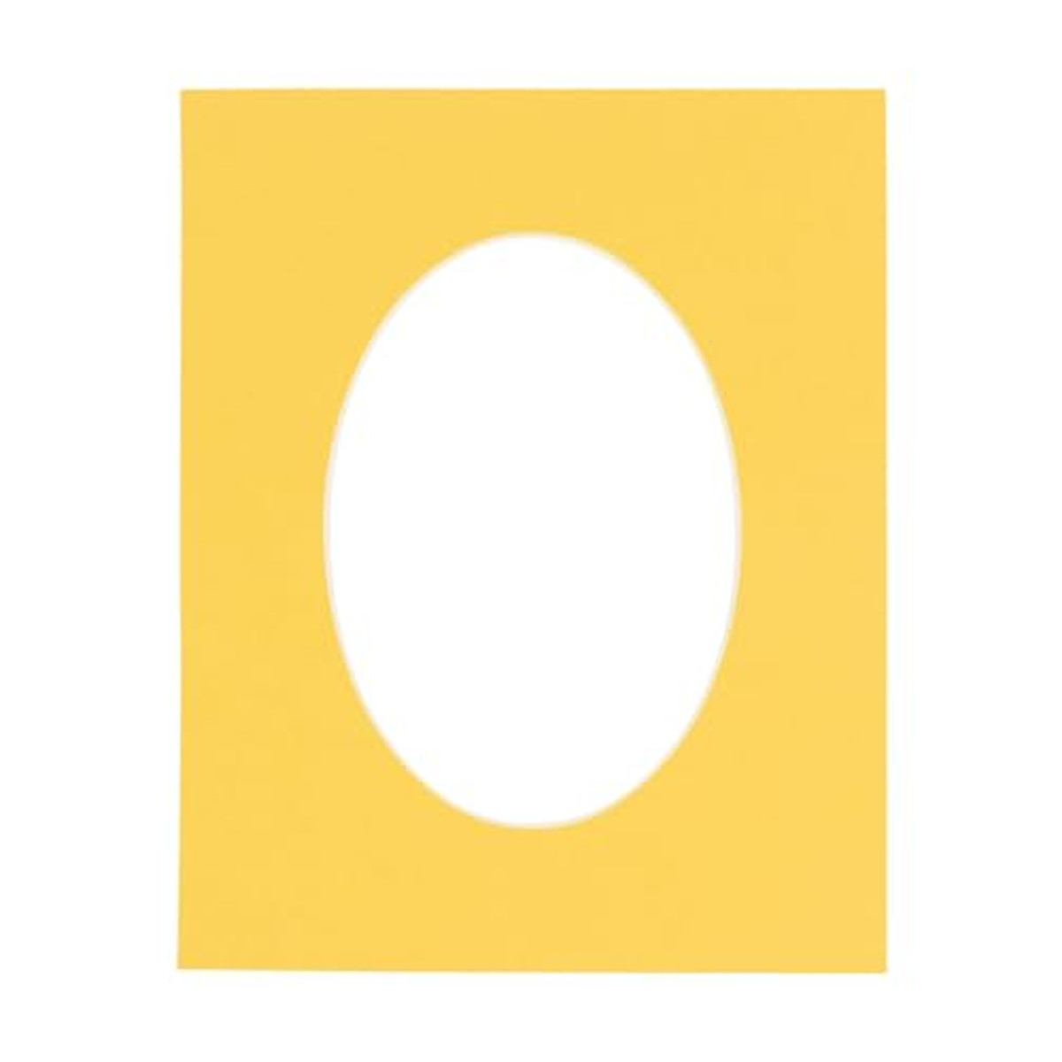 8.5x11 Mat Bevel Cut for 6x9 Photos - Precut Chamois Yellow Oval Shaped Photo Mat Board Opening - Acid Free Matte to Protect Your Pictures - Bevel Cut for Family Photos, Pack of 1 Matboard Show Kit