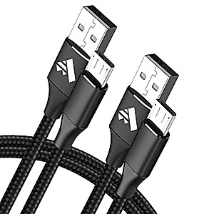 Micro USB Cable, 3ft 2pack Android Charging Cable Short Fast Phone Charger Cord Nylon Braided Durable USB Cable for Samsung Galaxy S7 Edge S6 S5 S2 J7 J5 J3 J3V J2,Note 5 4,LG G4,HTC,PS4,Camera,MP3