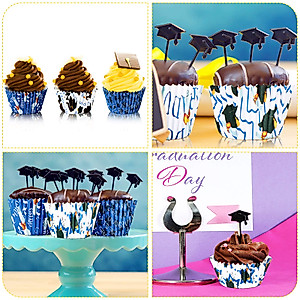 600 Pieces Congrats Graduation Graduation Diploma Paper Cupcake Liners 2024 Grad Paper Cupcake Baking Cups Cupcake Paper Wrapper Wrap Muffin Case Trays for Graduation Party(Stylish Style)