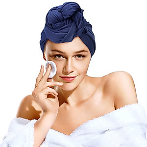 12 Pieces Stretch Jersey Turban Head Wrap Knit Headwraps for Woman Urban Long Hair Scarf Tie Solid Color Breathable Head Band