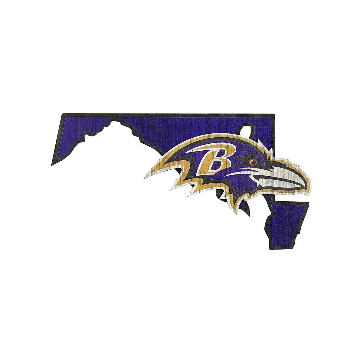 FOCO Baltimore Ravens NFL Wood State Sign