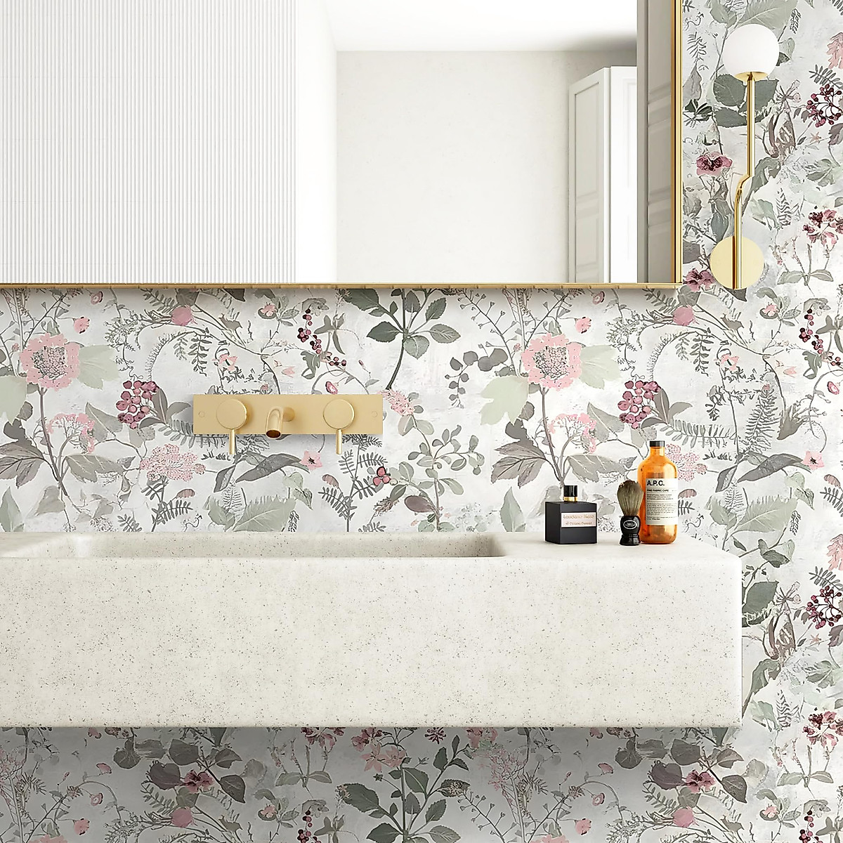 Erfoni 17.7"x118" Floral Wallpaper Boho Peel and Stick Wallpaper Floral and Leaf Contact Paper for Bedroom Decorative Wallpaper Self Adhesive Wallpaper Flower Removable Wall Paper Covering Wall Vinyl